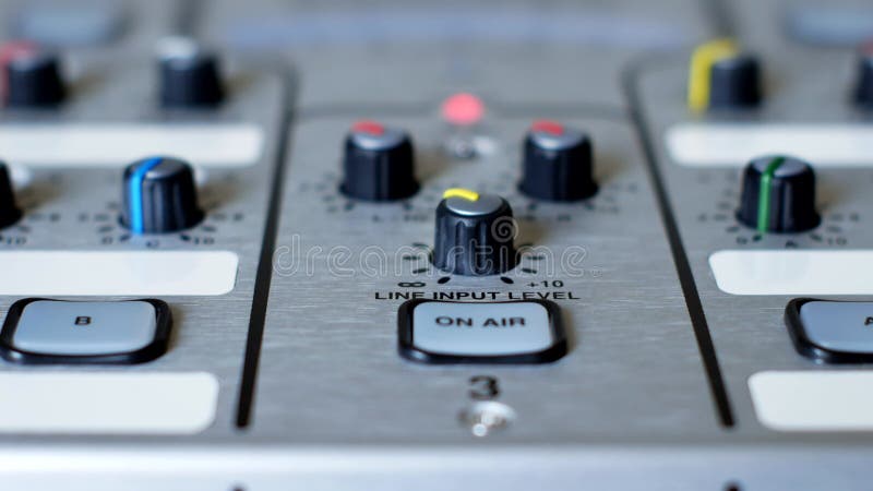 Turning on the Mixing Console Stock Footage - Video of electronic ...
