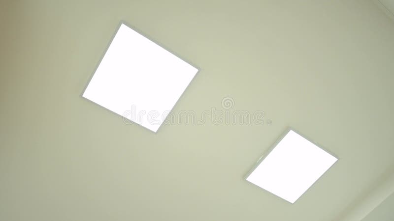Ceiling with Led Panel of a New Modern Building Stock Footage - Video ...