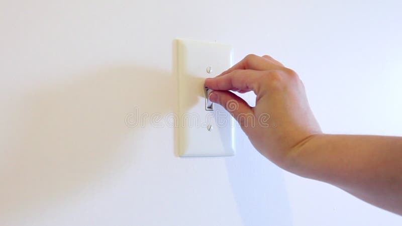 Turning off a light switch stock footage. Video of electricity - 166052152