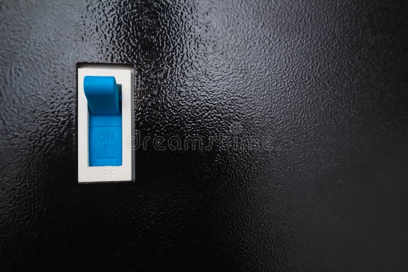 Turning Off the Power. Single-pole Circuit Breaker on Black Stock Photo ...