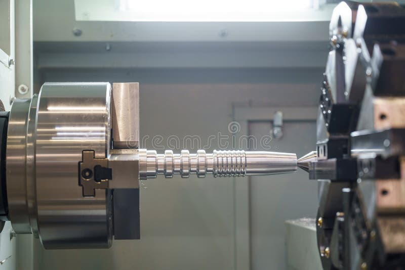 Turning Operation on Cnc Machine. Metal Cut Industry for Manufacturing ...