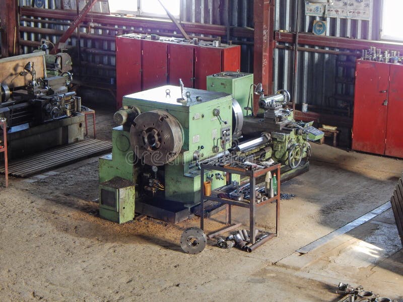 Turning Pipe-threading Machine. Stock Photo - Image of machining ...