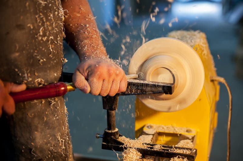 Turning a plate stock photo. Image of plate, carving - 90664510