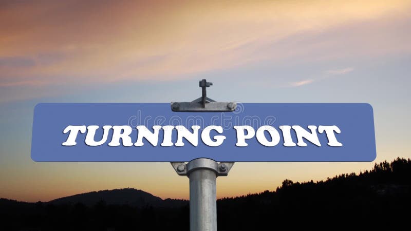 Turning Point Road Sign with Flowing Clouds Stock Footage - Video of ...