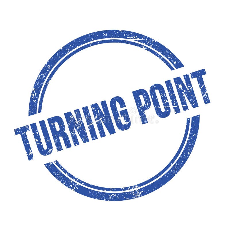 TURNING POINT Text on Brown Round Grungy Stamp Stock Illustration ...