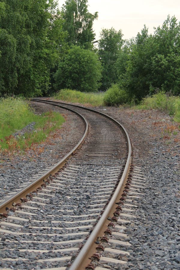 Turning railroad stock photo. Image of path, akaa, landscape - 46106140