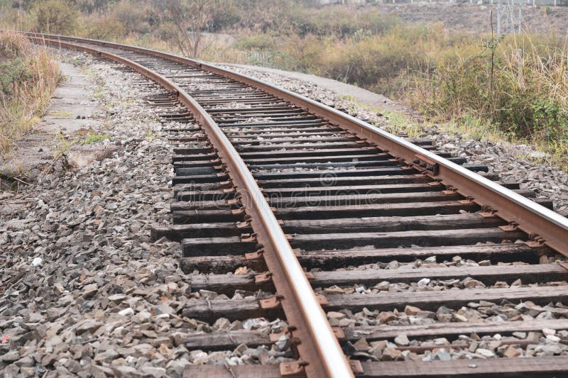 Railroad, train tracks. stock photo. Image of metal - 312868558