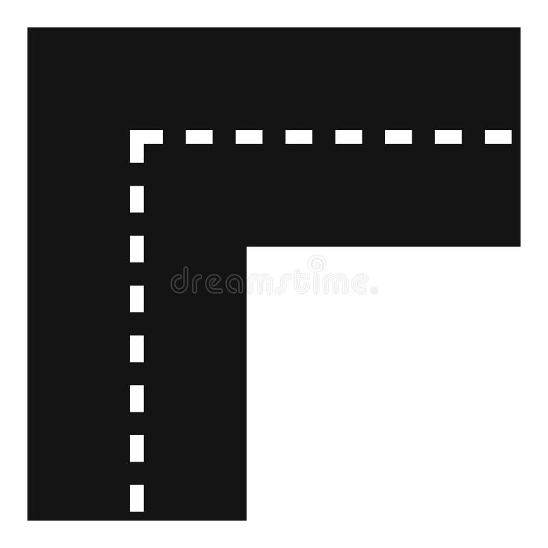 Turning Road Icon, Simple Style Stock Vector - Illustration of lane ...