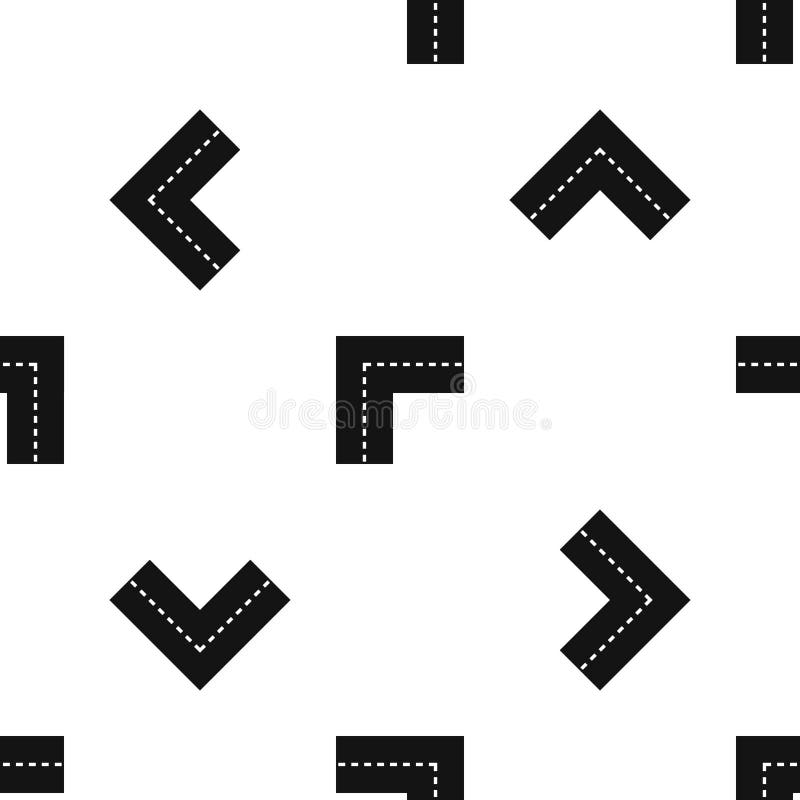 Turning Road Pattern Seamless Black Stock Vector - Illustration of ...