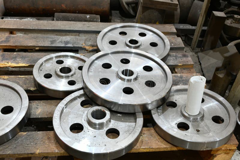 Turning Round Parts with Holes after Drilling Machine Stock Image ...