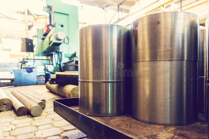 After Turning, Round Parts are in Stock in the Workshop. Stock Photo ...