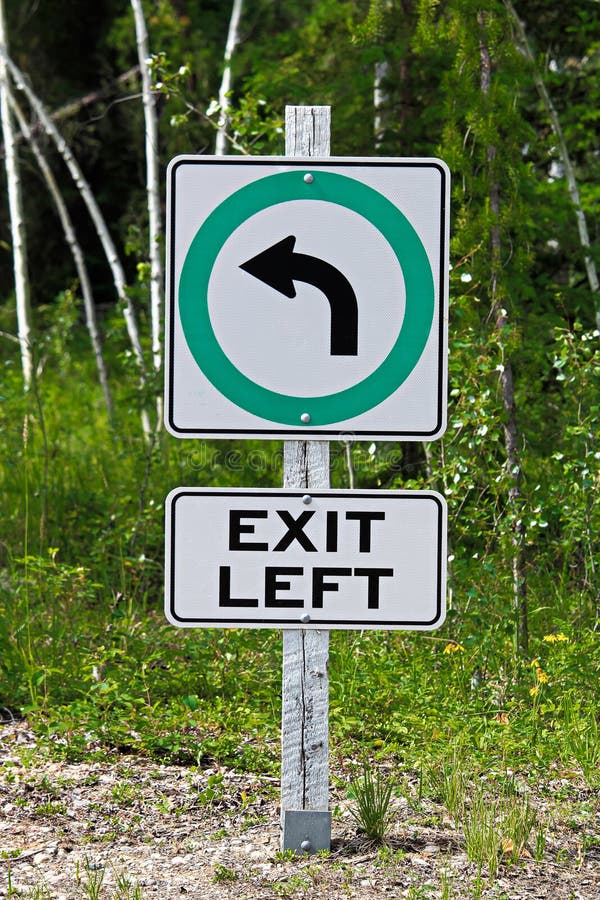Exit Sign With Left Arrow stock image. Image of maze, turn - 640025