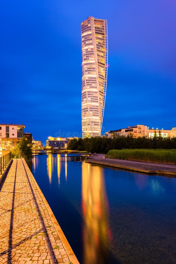 Turning Torso Building in Malmo Sweden Around Sunset Editorial Image ...