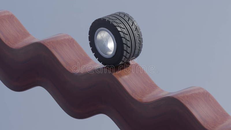 Turning wheel d animation stock video. Video of loop - 300465719