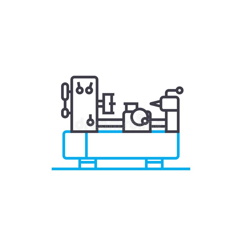 Turning Work Linear Icon Concept. Turning Work Line Vector Sign, Symbol ...