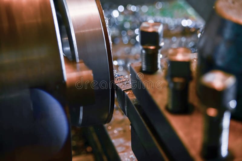 Turning Work on the Machine, Metal Cutting Stock Photo - Image of ...