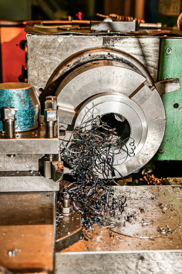 Turning Work on the Machine, Metal Cutting Stock Photo - Image of ...