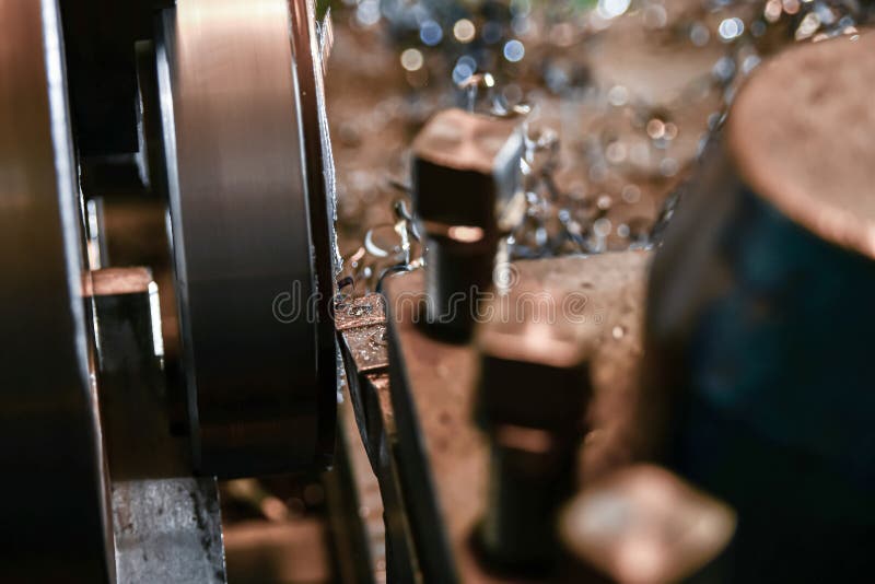 Turning Work on the Machine, Metal Cutting Stock Photo - Image of ...