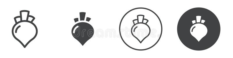 Turnip Icon Vector Logo Outline Stock Vector - Illustration of ...