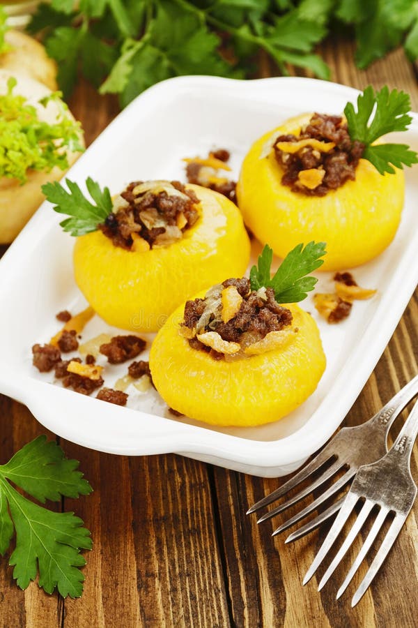 Turnip Stuffed with Minced Meat Stock Photo - Image of beef, parsley ...