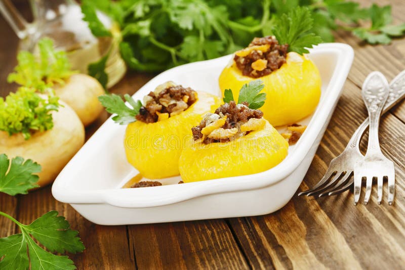 Turnip Stuffed with Minced Meat Stock Image - Image of cast, beef: 72045377