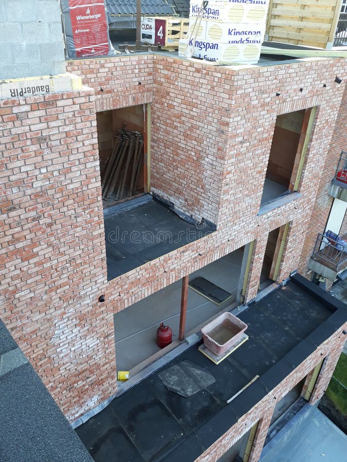 Turnkey Brick House Construction Stock Image - Image of contractor ...