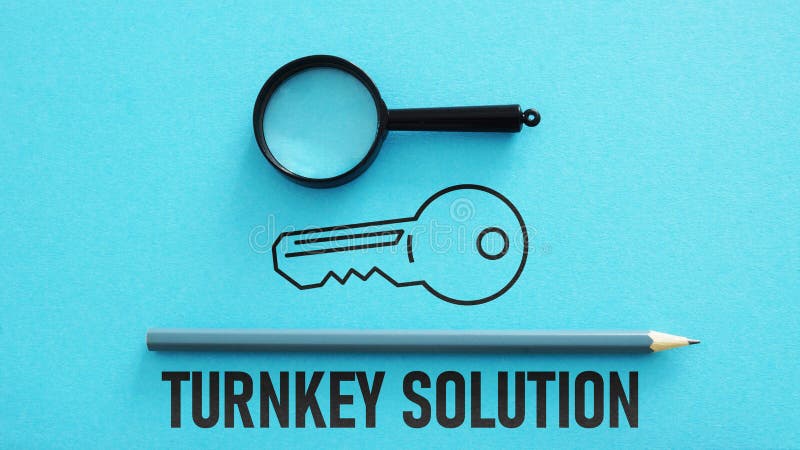 Turnkey Solution is Shown Using the Text and Picture of Key Stock Photo ...