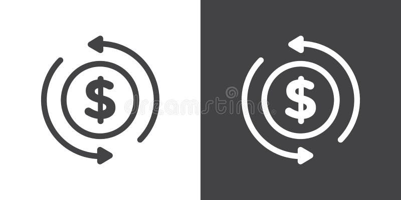 Turnover Icon Flat Vector Set Outline Stock Illustration - Illustration ...