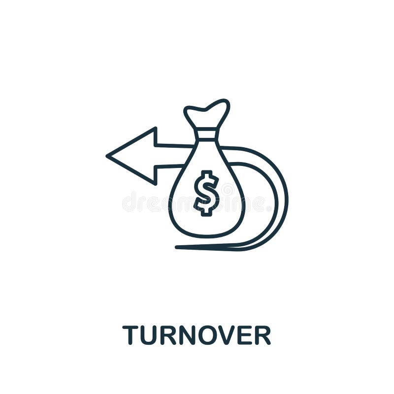 Turnover Icon Outline Style. Thin Line Creative Turnover Icon for Logo ...
