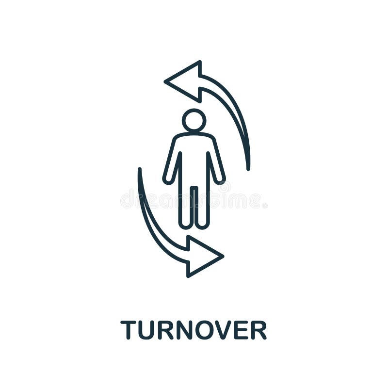 Turnover Icon Outline Style. Thin Line Creative Turnover Icon for Logo ...
