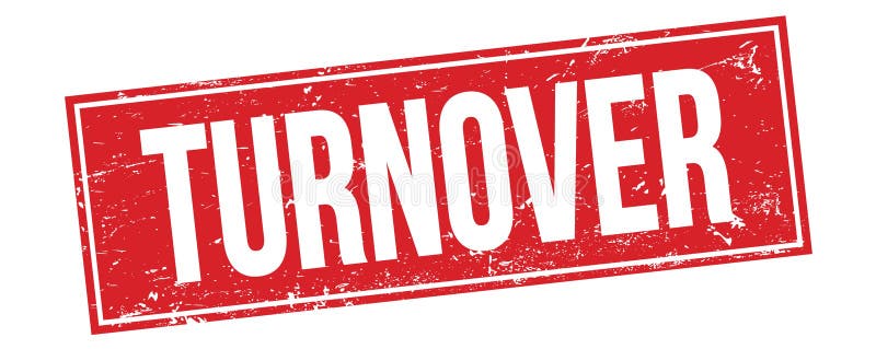 TURNOVER Text on Red Grungy Rectangle Stamp Stock Illustration ...