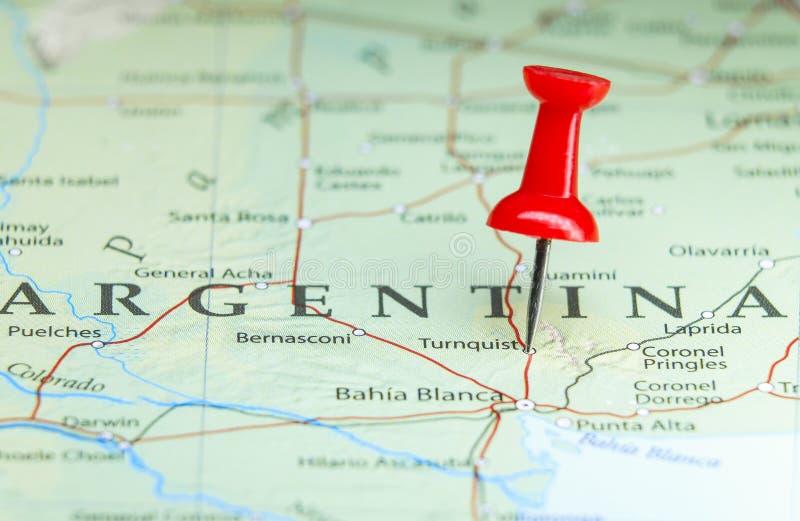 Turnquist, Argentina Pin on Map Stock Image - Image of destination ...