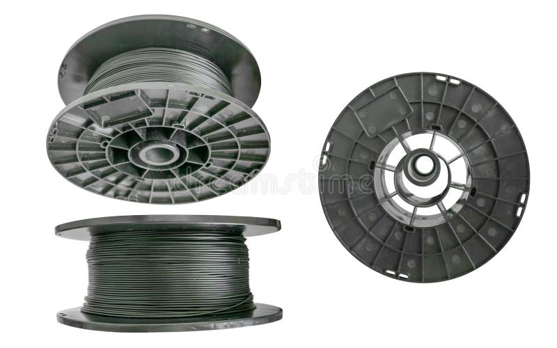 Turns of 3D Printer Filament on Spool Different Views Collection ...