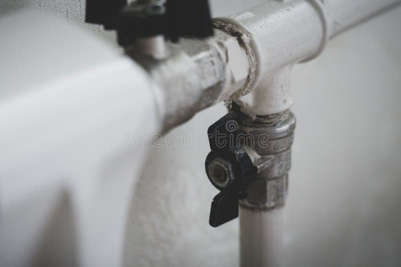 Turns the Heating on and Off. Radiator Heating on the Background of the ...