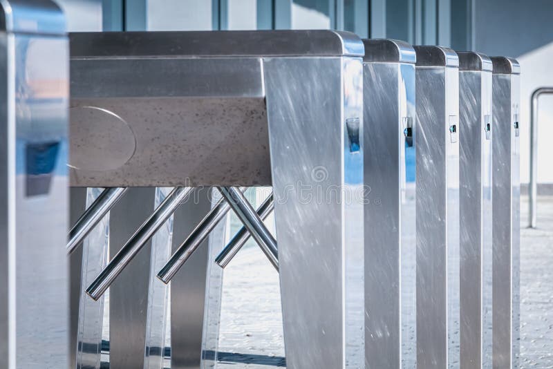 Turnstile. Checkpoint. Automatic Access Control Stock Image - Image of ...