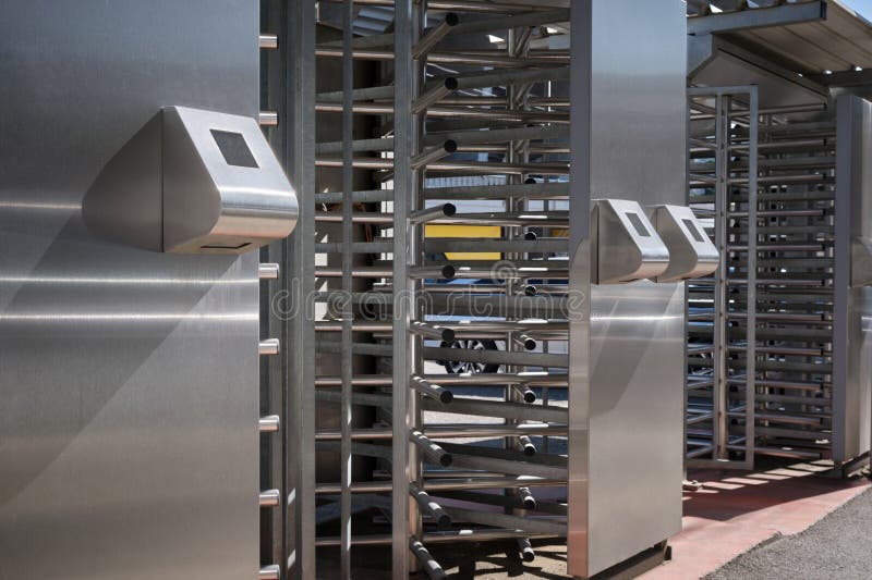 Turnstile for Fans To Enter the Stadium Using an Electronic Fan Card ...