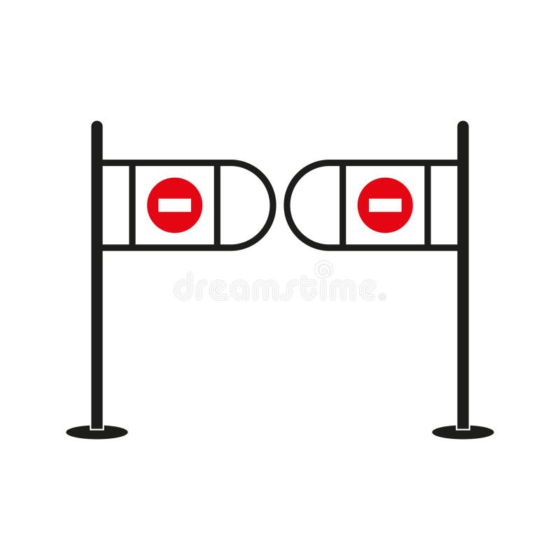 Turnstile Gate Icon. Entry Restriction Sign. Barrier with No Entry ...