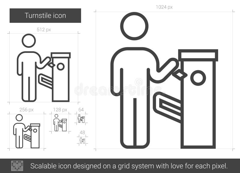 Turnstile line icon. stock vector. Illustration of icon - 94425899