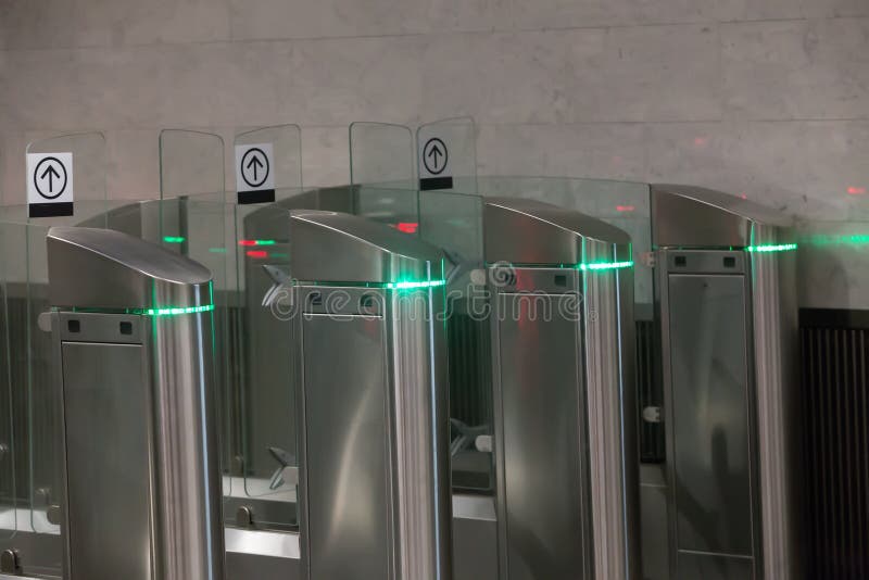 Turnstile at the Metro Station Stock Photo - Image of entrance, service ...
