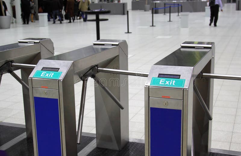 Modern turnstile stock image. Image of iron, barrier, check - 3443147