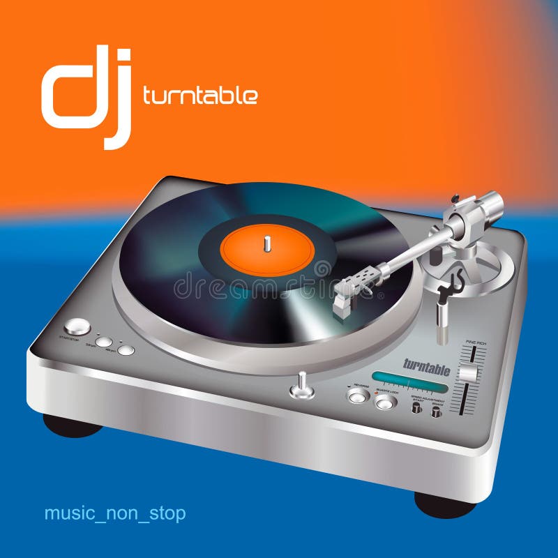 Color Vinyl Disc on Turntable Stock Photo - Image of songs ...