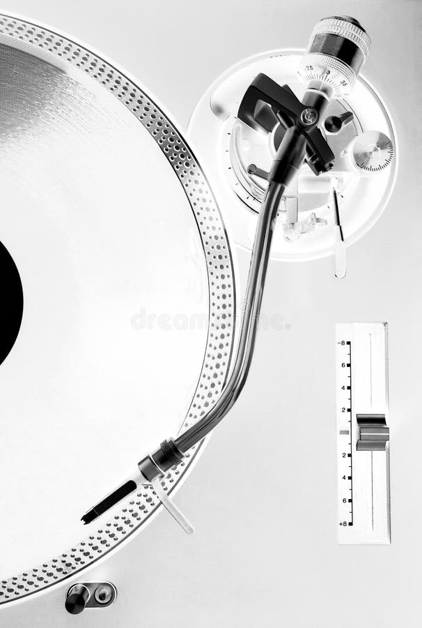 Turntable with Black Record and Headshell Stock Photo - Image of ...