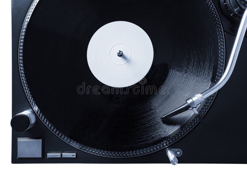 Turntable with Black Record and Headshell Stock Photo - Image of music ...