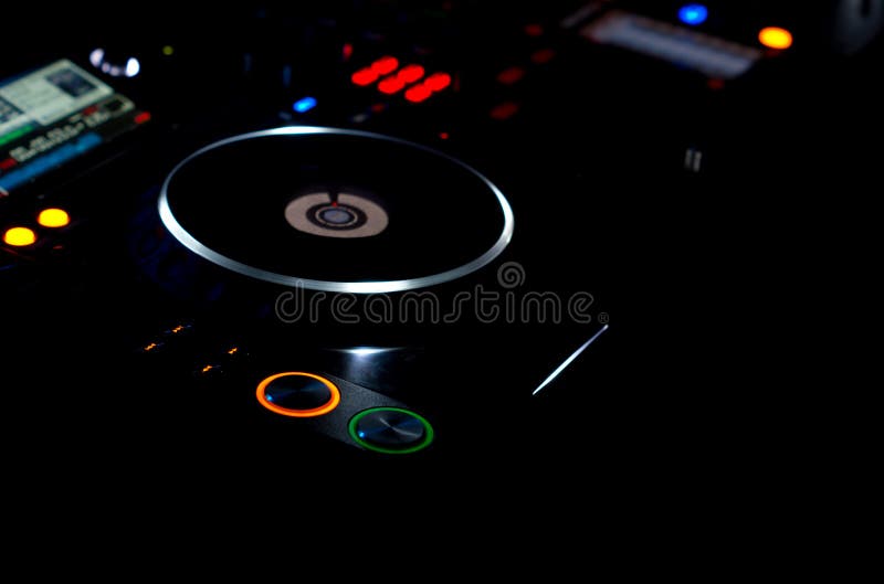 Colourful DJ Music Deck at Night Stock Photo - Image of mucial ...