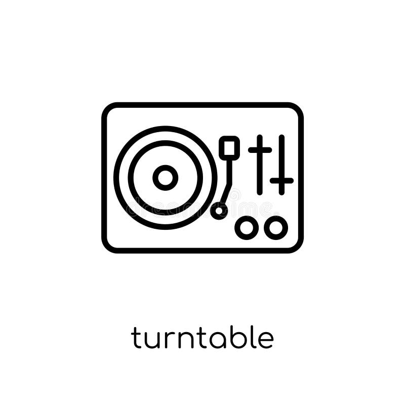 Turntable Icon from Collection. Stock Vector - Illustration of retro ...