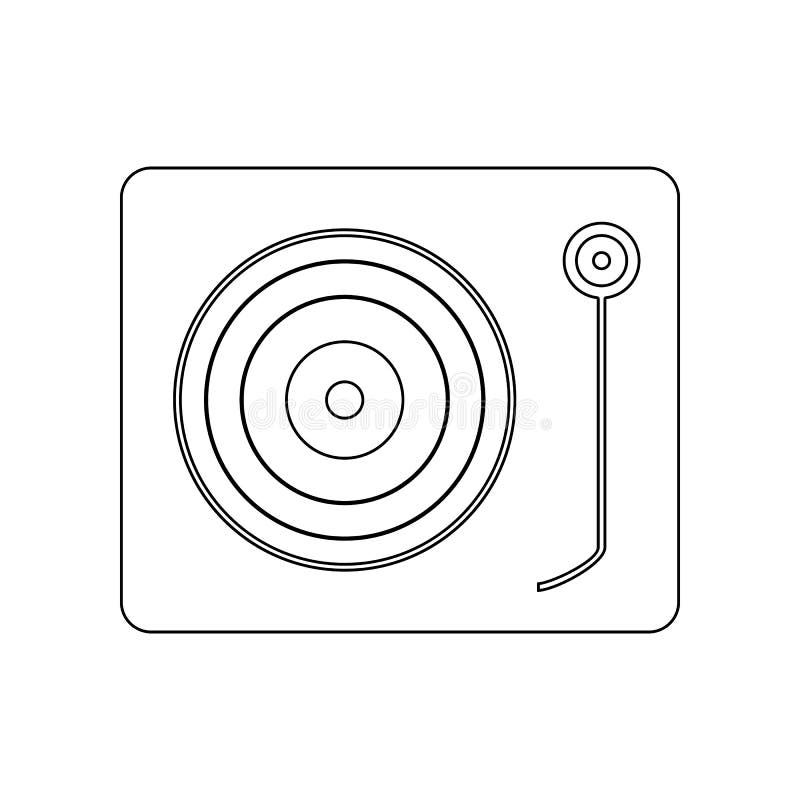 Outline Turntable Vector Icon. Isolated Black Simple Line Element ...