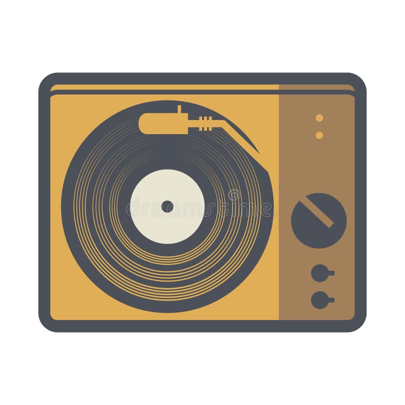 Turntable icon or sign stock vector. Illustration of black - 208493227