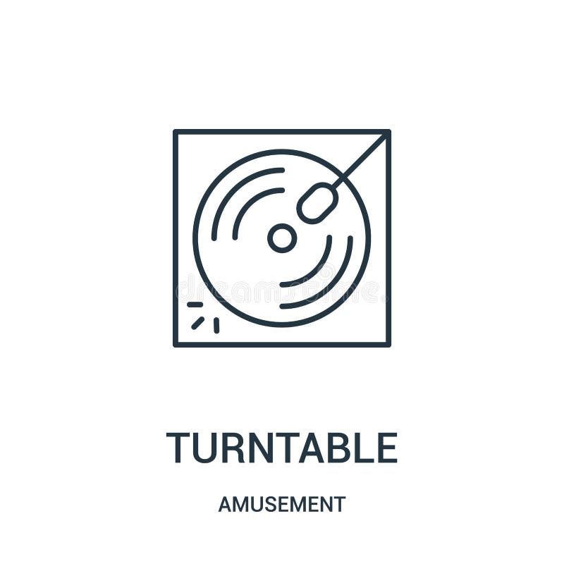Turntable Icon Vector from Amusement Collection. Thin Line Turntable ...