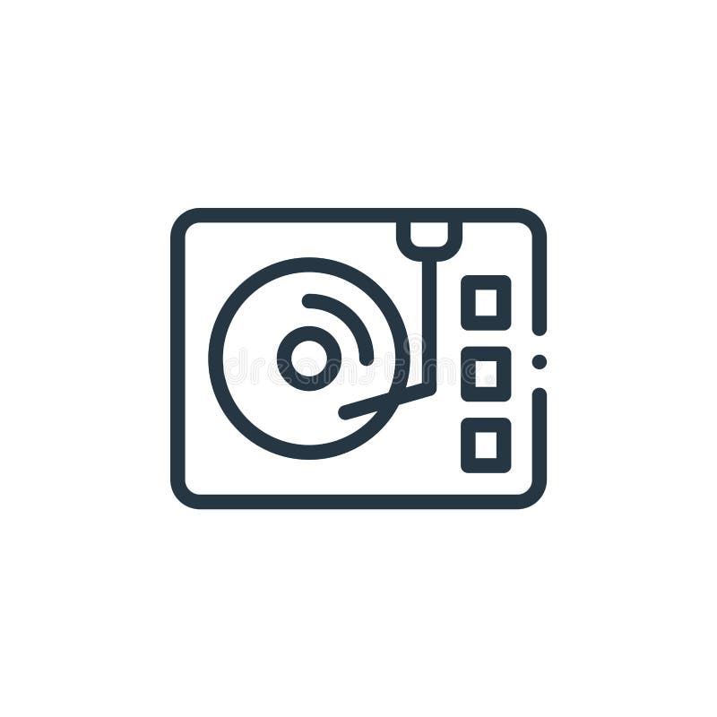 Turntable Icon Vector from Music Concept. Thin Line Illustration of ...