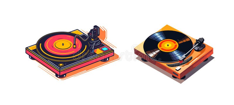 Turntable Music Vintage Vector Flat Illustration Stock Vector ...